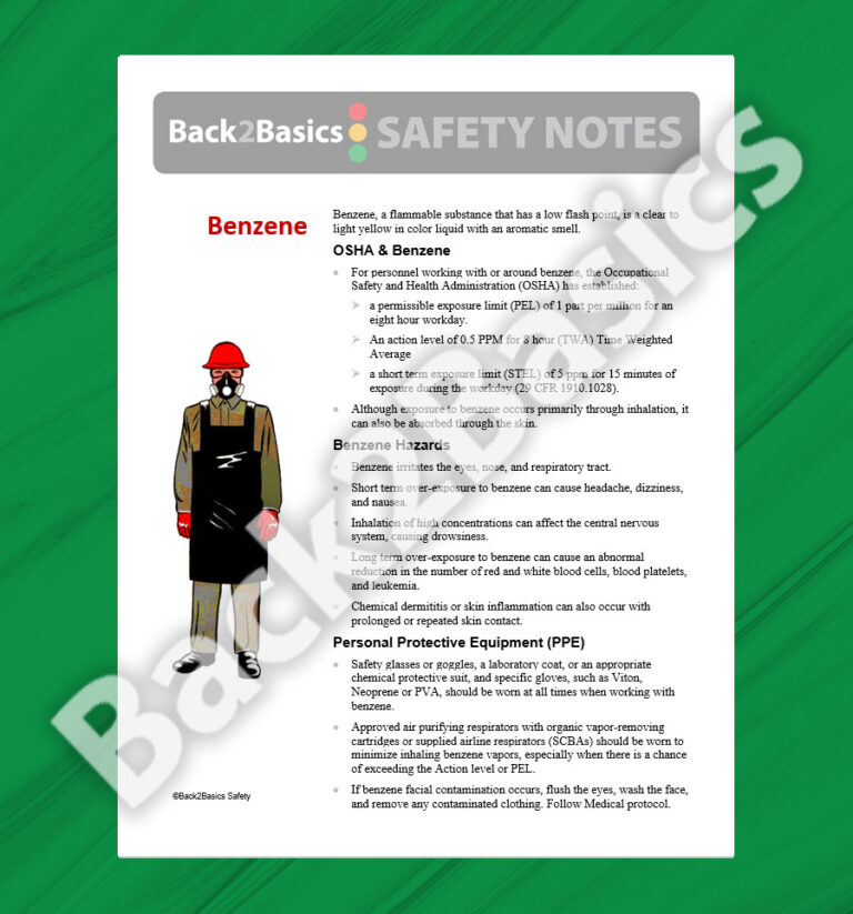 Benzene Safety Note – Back 2 Basics Safety