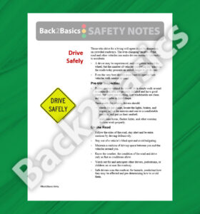 Drive Safely Safety Note – Back 2 Basics Safety